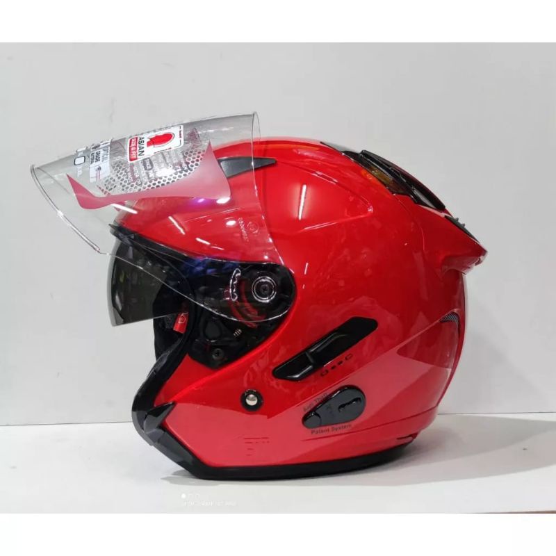 Jual HELM KYT GALAXY FLAT R MERAH MARON DOUBLE VISOR FULL WARNA ...