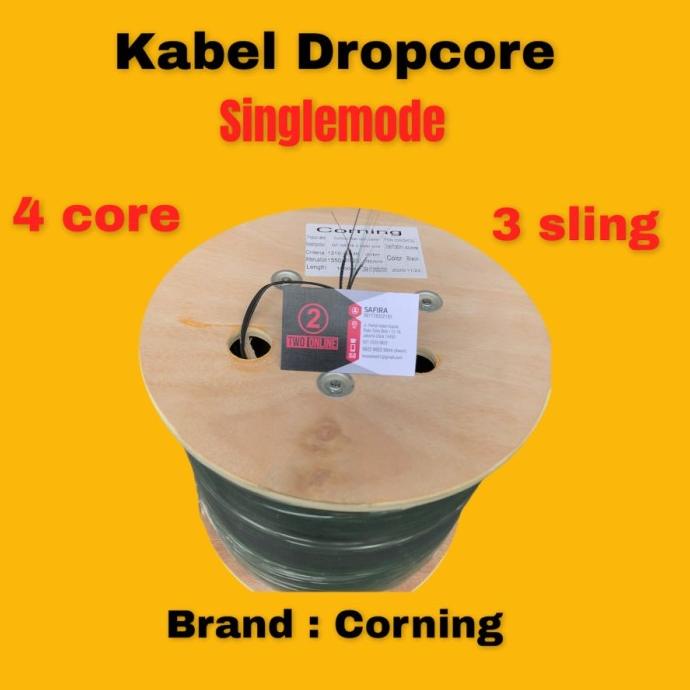 Jual Kabel FO Dropcore 4 Core /Fiber Optik DropWire /optic 3 sling ...