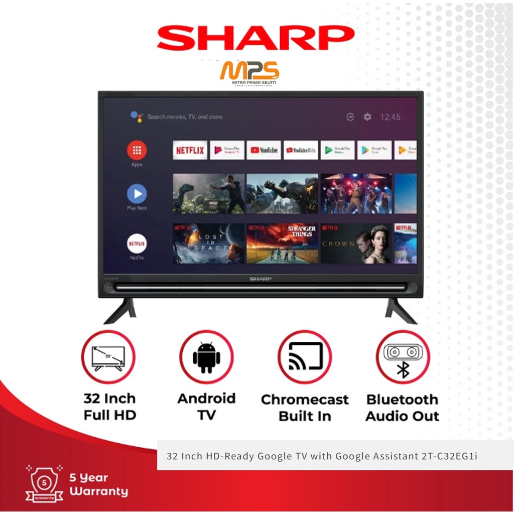 Jual TV LED GOOGLE SHARP 32 2T-C32EG1i - Garansi Resmi Sharp | Shopee Indonesia