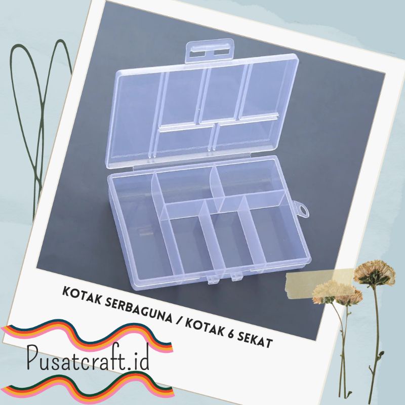 Jual 6 Slot Kotak Serbaguna | Kotak Perhiasan Box sekat box Organizer ...
