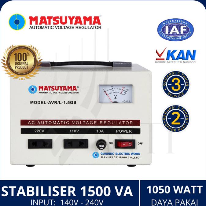 Jual Stabilizer MATSUYAMA 1500 Watt 1500VA Stavolt Stabiliser AVR/L-1 ...