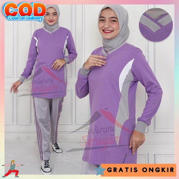 Jual Swtelan Olahraga Fashion Wanita Seteln Training Ibu2 One Set Bj ...
