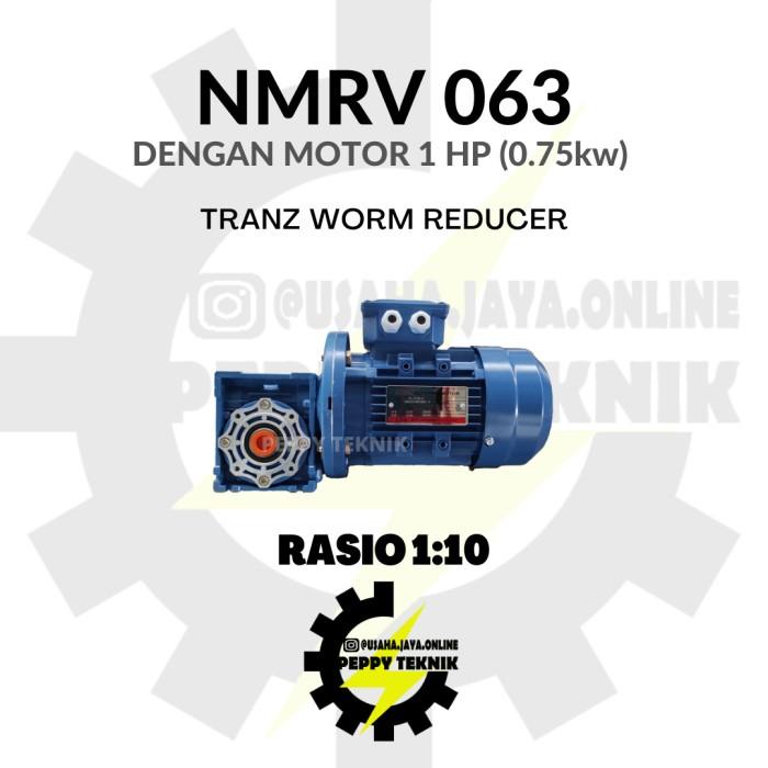 Jual Nmrv 063 Couple Dinamo 1 Hp 4 Pole 3 Phase, Gearbox Reducer, Worm Gear | Shopee Indonesia