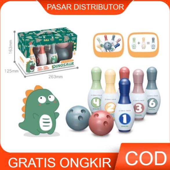Jual Mainan Anak DINOSAUR BOWLING BALL Set Pin Bowling Motif Dinosaurus ...