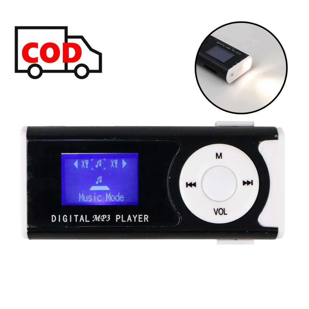Jual MP3 Mini Player Jepit LED Flashlight Micro SD Card 16Gb Portabel ...