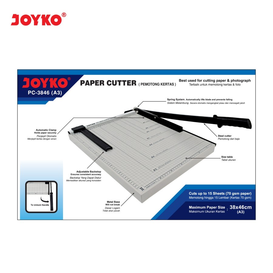 Jual Joyko Paper Cutter Pc 3846 Besi A3 Irra Store Shopee