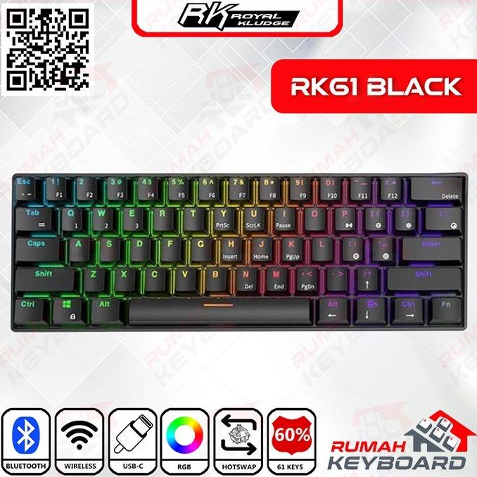 Jual MECHANICAL KEYBOARD - ROYAL KLUDGE - RK61 - 3 MODE - RGB - BLACK ...