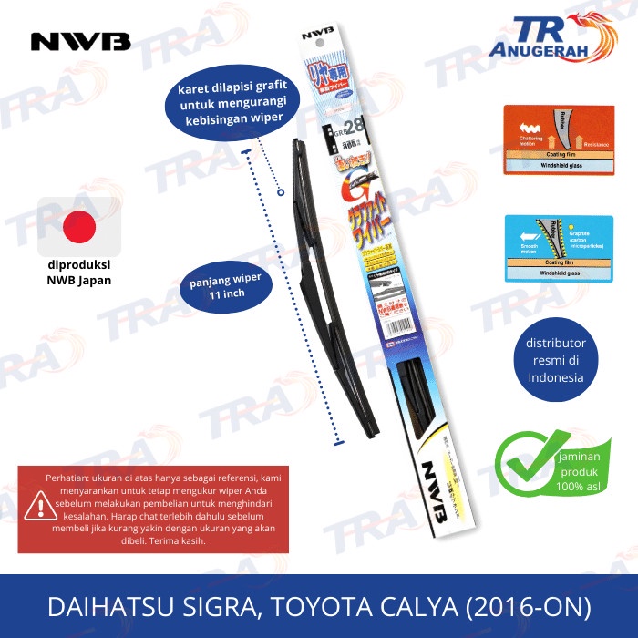 Jual Wiper Belakang Nwb Japan 11 Inch Toyota Calya, Daihatsu Sigra Kode ...