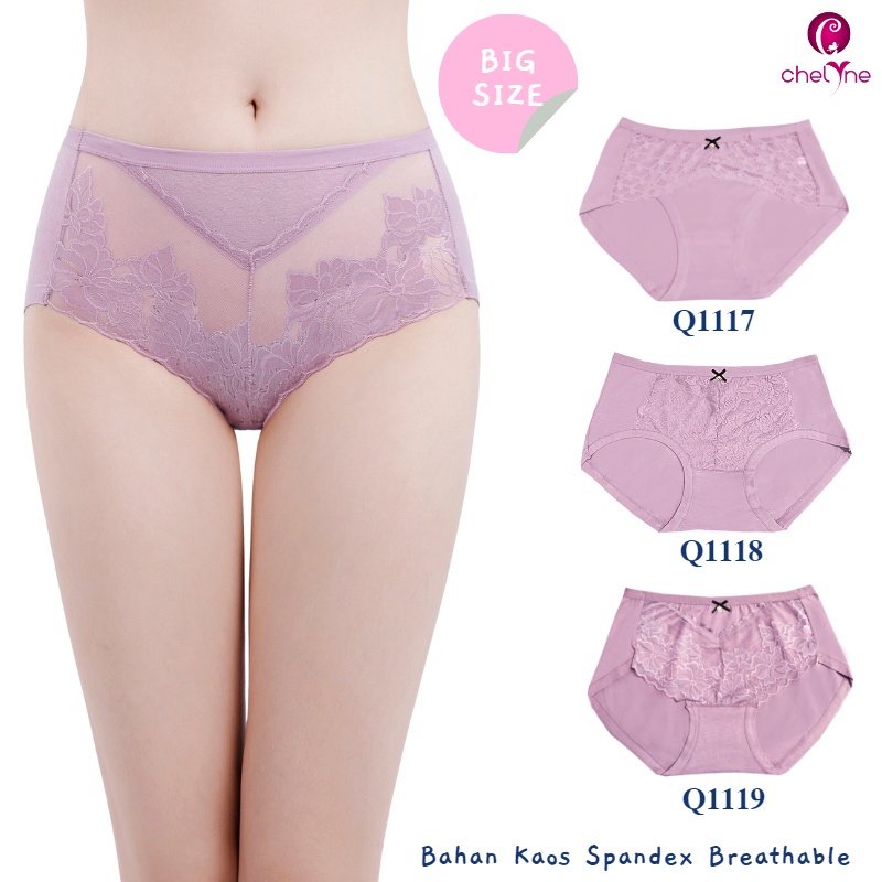 Jual Chelyne CD Wanita Jumbo Q1117 / Q1118 / Q1119 Bahan Kaos Spandex - CD Super Big Size XL ...