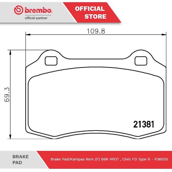 Jual New Kampas Rem/ Brake Pad (F) Bbk 4 Pot , Civic Fd Type R - P36020 ...