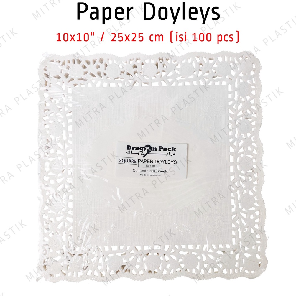 Jual Diskon Promo.. (isi 100 pcs) Paper Doyleys 10x10" Inch Kertas Doilies Kotak 25 cm Alas ...