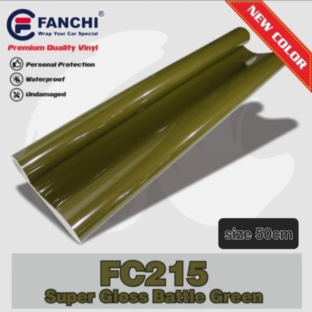 Jual Sticker Fanchi FC215 Super Gloss Glossy Battle Green Premium Wrap ...