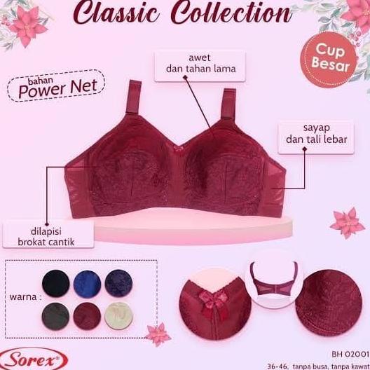 Jual Sorex Bra Classic 02001 cup besar model strait sister ukuran cup ...