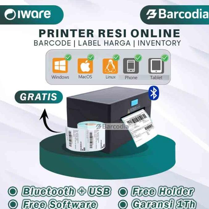 Jual Printer Thermal Label Barcode Resi Tanpa Tinta Usb/Bluetooth/Wifi ...