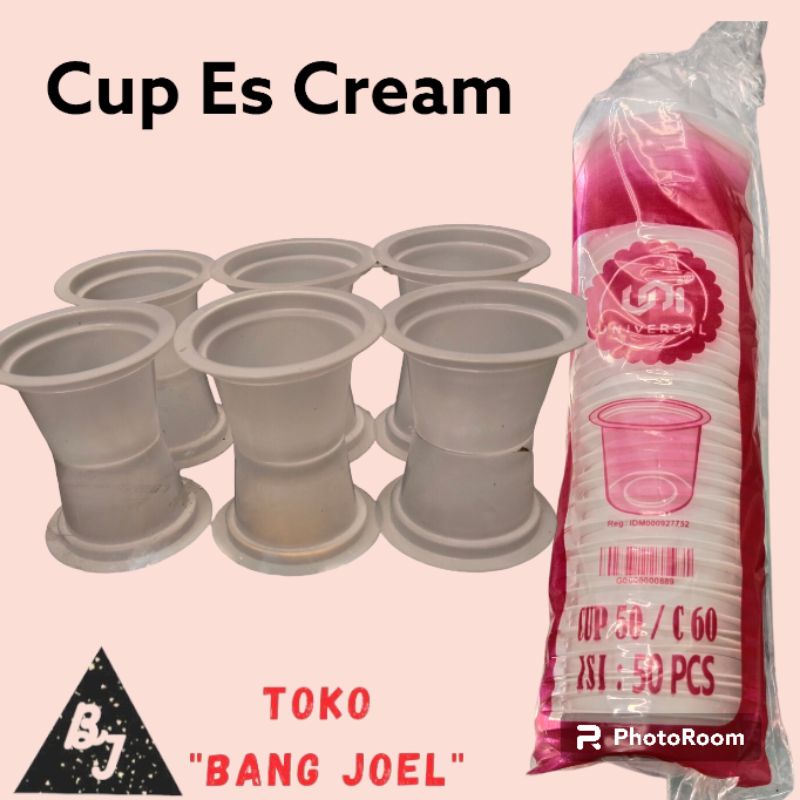 Jual Cup Ice Cream Putih Polos Plastik isi 50pcs | Shopee Indonesia