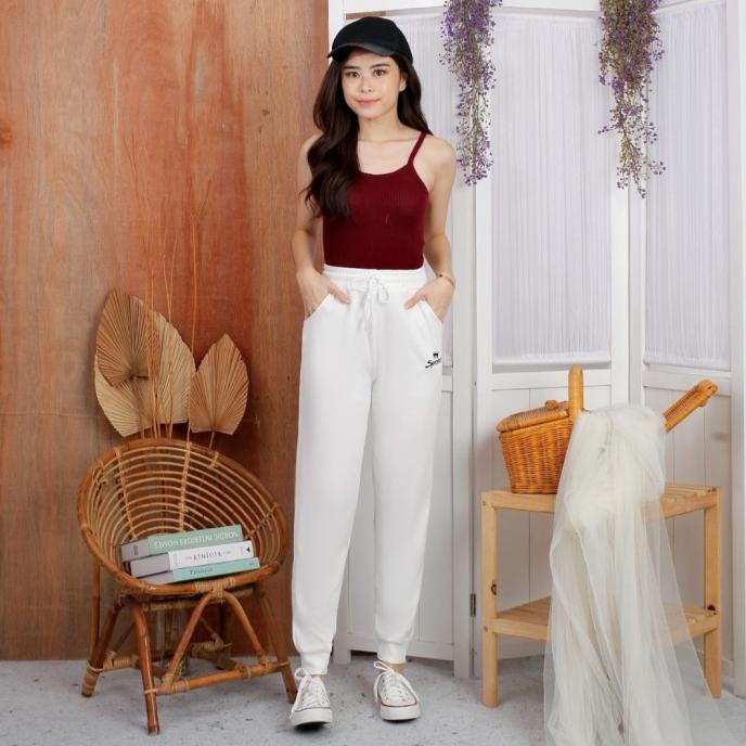 Jual Celana Training Running olahraga Sport polos Impor wanita- Putih ...