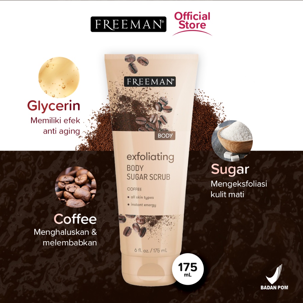 Jual Freeman Exfoliating Coffee Body Sugar Scrub 175 ml | Shopee Indonesia