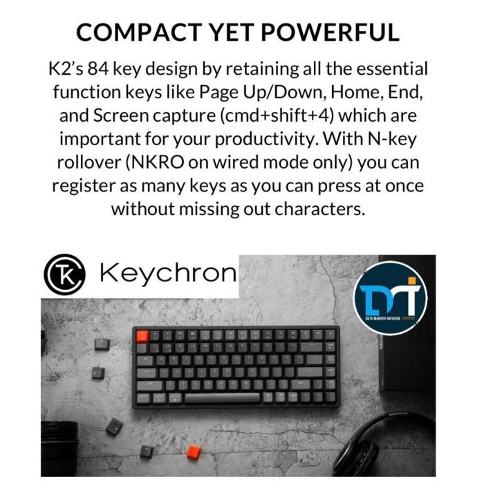 Jual KEYCHRON K2 V2 - WHITE BACKLIGHT WIRELESS MECHANICAL GAMING ...