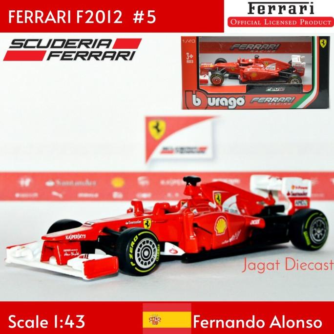 Jual Bburago Ferrari F1 F2012 Fernando Alonso No 5 | Shopee Indonesia