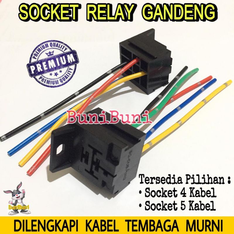 Jual SOCKET RELAY GANDENG / Soket Rumah Relay Model Bangku Kaki 4 & 5 Dengan Kabel Bintik ...