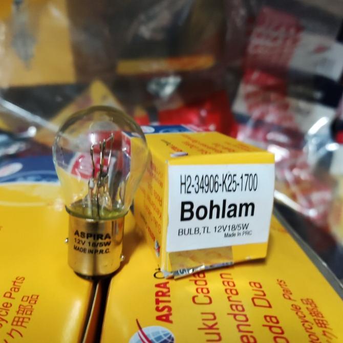 Jual ASPIRA Bohlam Lampu Rem Bayonet 2 kaki Mobil Motor 12V 18 - 5 Watt ...