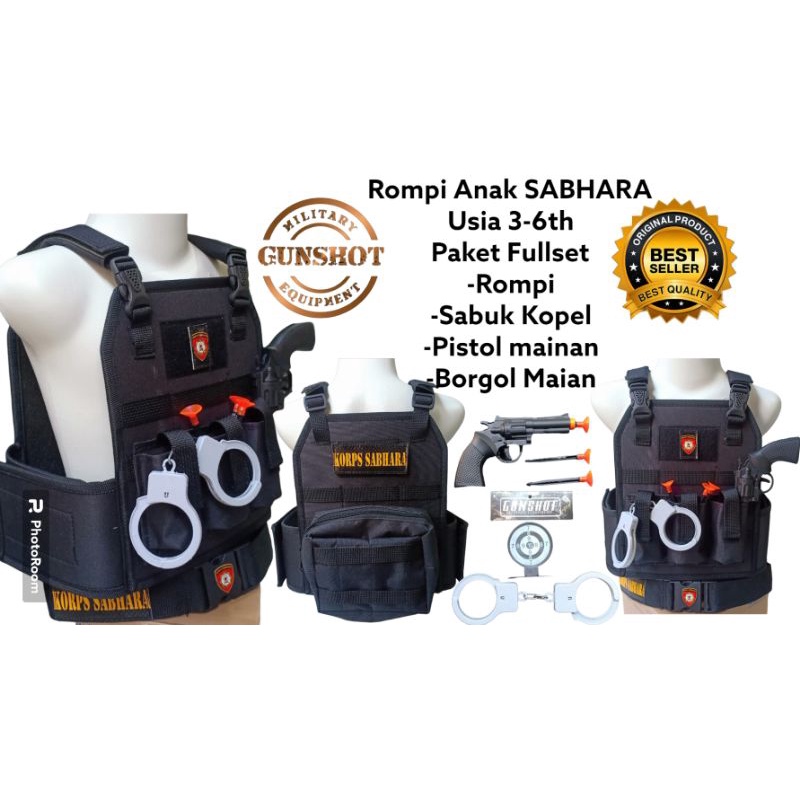 Jual Rompi Anak Kostum Profesi KORPS SABHARA Usia 3-6th paket Fullset ...