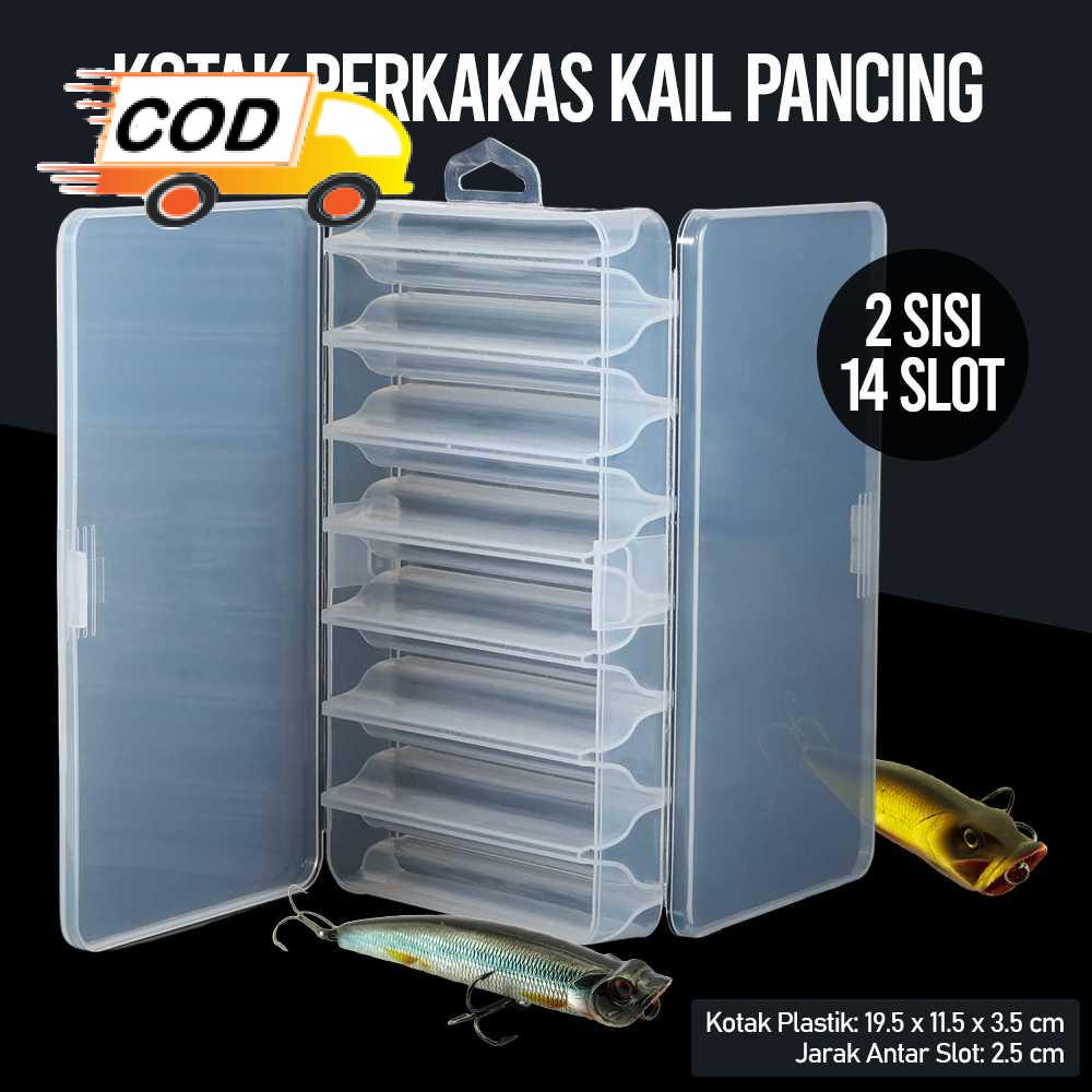 Jual Kotak Tempat Kail Umpan Pancing 14 Slot Tool Box Perkakas Penyimpanan Serbaguna | Shopee ...