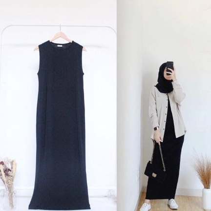 Jual AFI - EC - Inner Span JERSEY / Inspan Long Dress hsnpw | Shopee ...