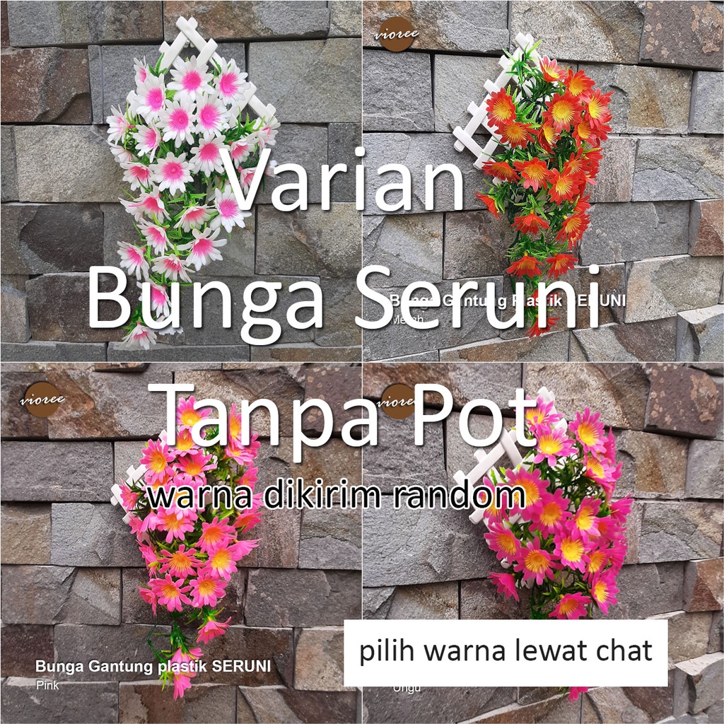 Jual Vioree SERUNI Bunga Gantung Plastik Dinding Daun Dekorasi Pot Hias ...