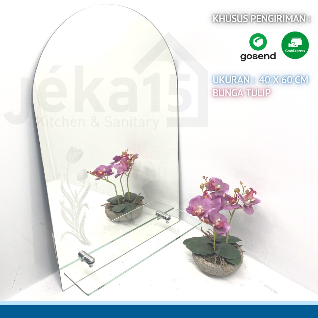 Jual KACA CERMIN KAMAR MANDI MOTIF BUNGA ASAHI 3mm | Shopee Indonesia