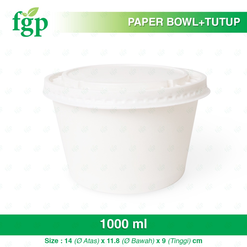 Jual Paper Bowl 1000 Ml Dengan Tutup Isi 50 Set | Shopee Indonesia