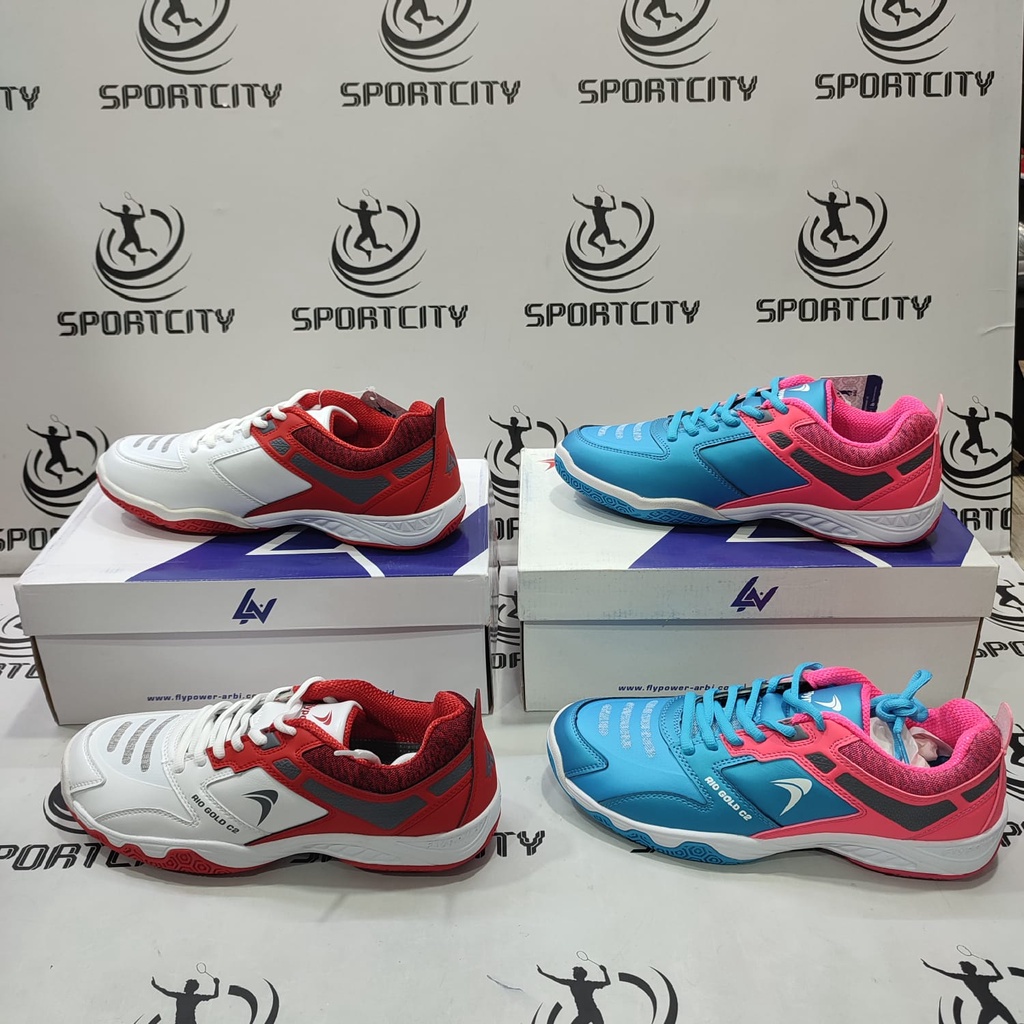 Jual Sepatu Badminton FlyPower Rio Gold C2 Original | Shopee Indonesia