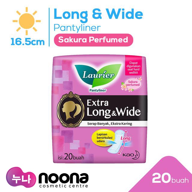 Jual LAURIER PANTYLINER EXTRA LONG & WIDE SAKURA PERFUMED 20PADS ...
