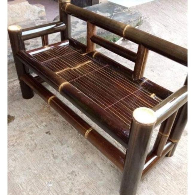 Jual Kursi Bambu Hitam,Bangku Teras/Kursi Klasik.Bangku Tradisional ...