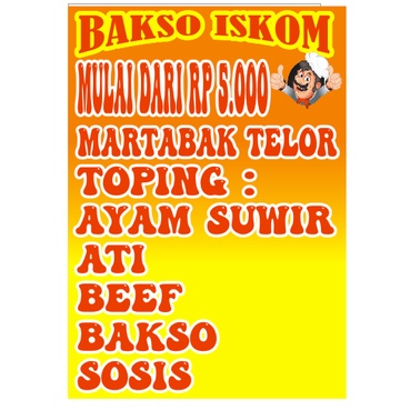 Jual stiker menu vinyl ukuran 20x30 cm jualan makanan atau minuman ...