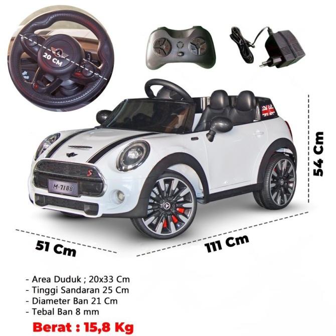 Jual mainan anak mobil listrik aki remote control mini cooper mortein ...