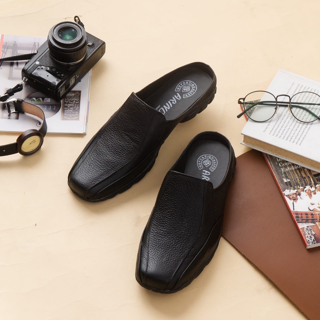 Jual Sepatu Sandal Selop Pria Kulit Asli Sandal Bustong Laki laki ...