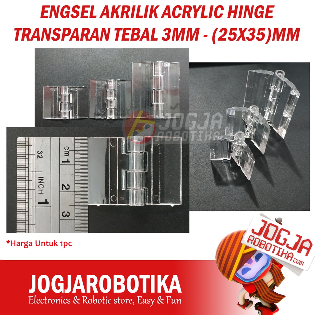 Jual ENGSEL AKRILIK ACRYLIC HINGE TRANSPARAN TEBAL 3MM - PILIH UKURAN ...
