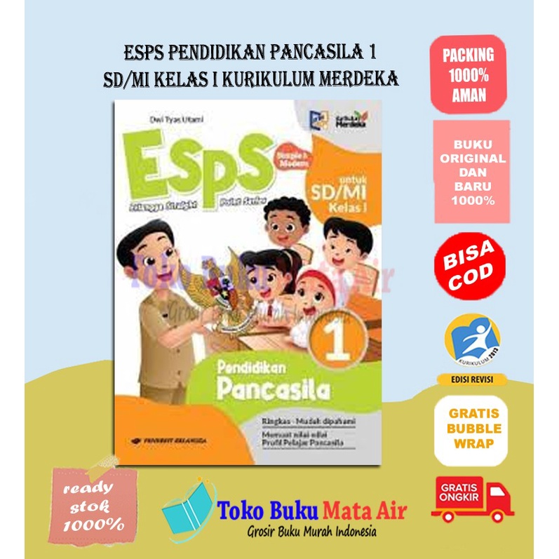 Jual BEST SELLER ORIGINAL ESPS PENDIDIKAN PANCASILA SD/MI KELAS 1 2 3 4 5 6 REVISI KURIKULUM ...