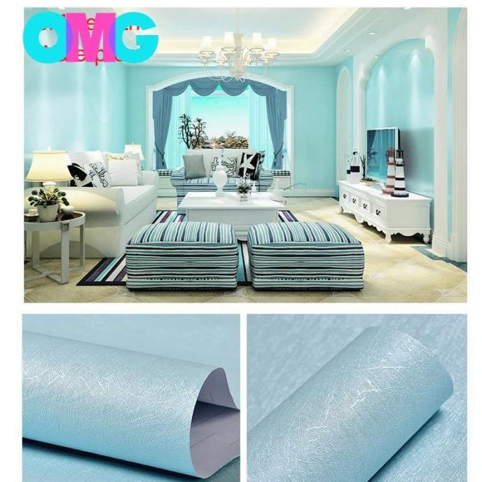 Jual Wallpaper Sticker Dinding warna biru polos bercak | Shopee Indonesia