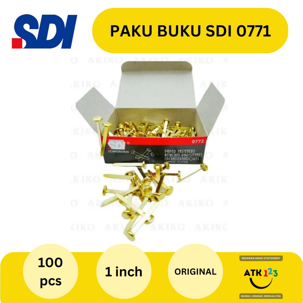 Jual SDI Paku Buku Paper Fastener SDI 0771 isi 100 pcs Ukuran 1 inch ...