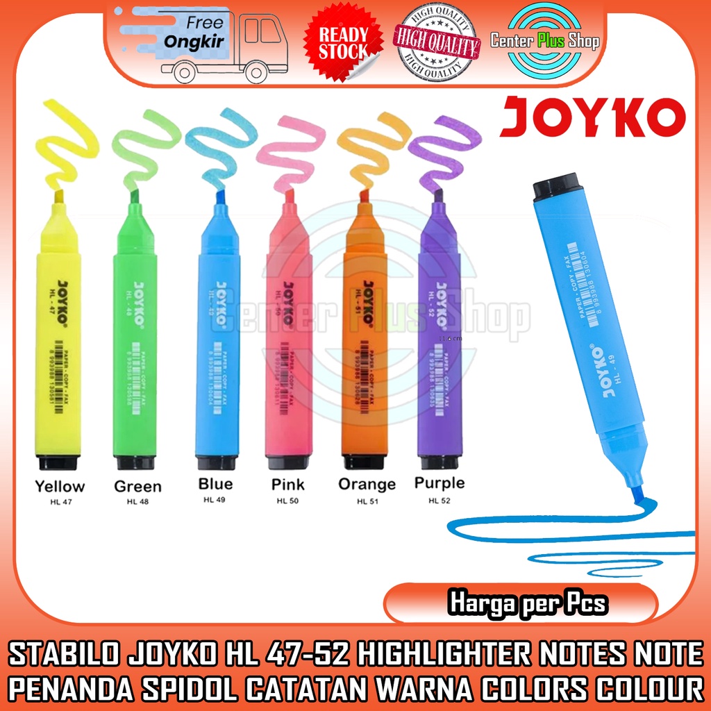 Jual STABILO HIGHTLIGHTER JOYKO HL 47-52 PENANDA WARNA NOTE NOTES ...