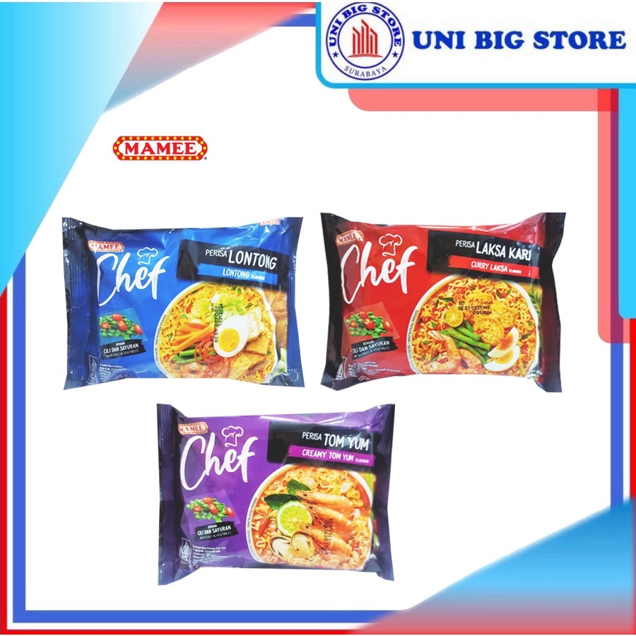 Jual Mamee Chef Mie Instan Lontong Tom Yum Laksa Kari 88 gr Instant ...