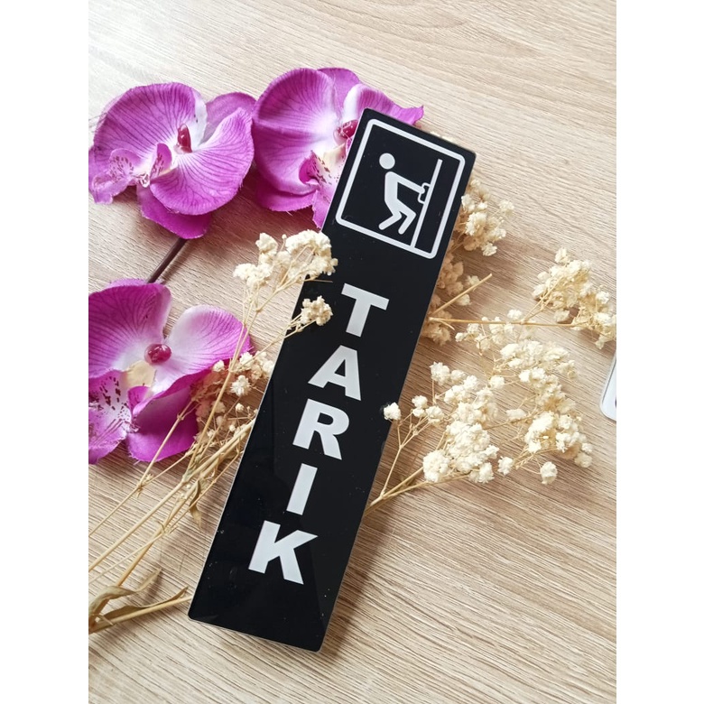 Jual Label Sticker Dorong Tarik Icon Unik Sign Acrylic Modern | Shopee ...