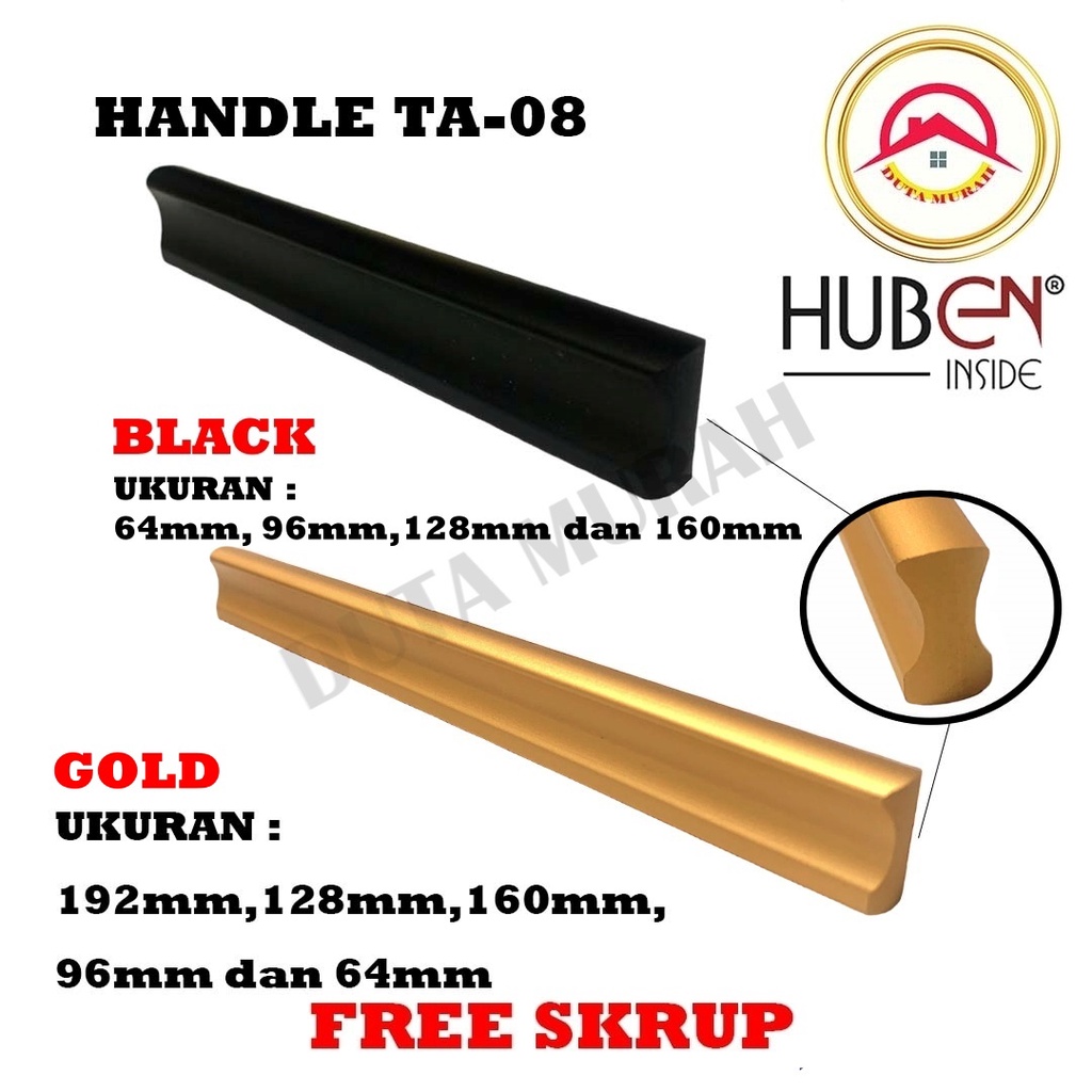 Jual HANDLE / TARIKAN LACI LEMARI ALUMINIUM HUBEN TA-08 | Shopee Indonesia