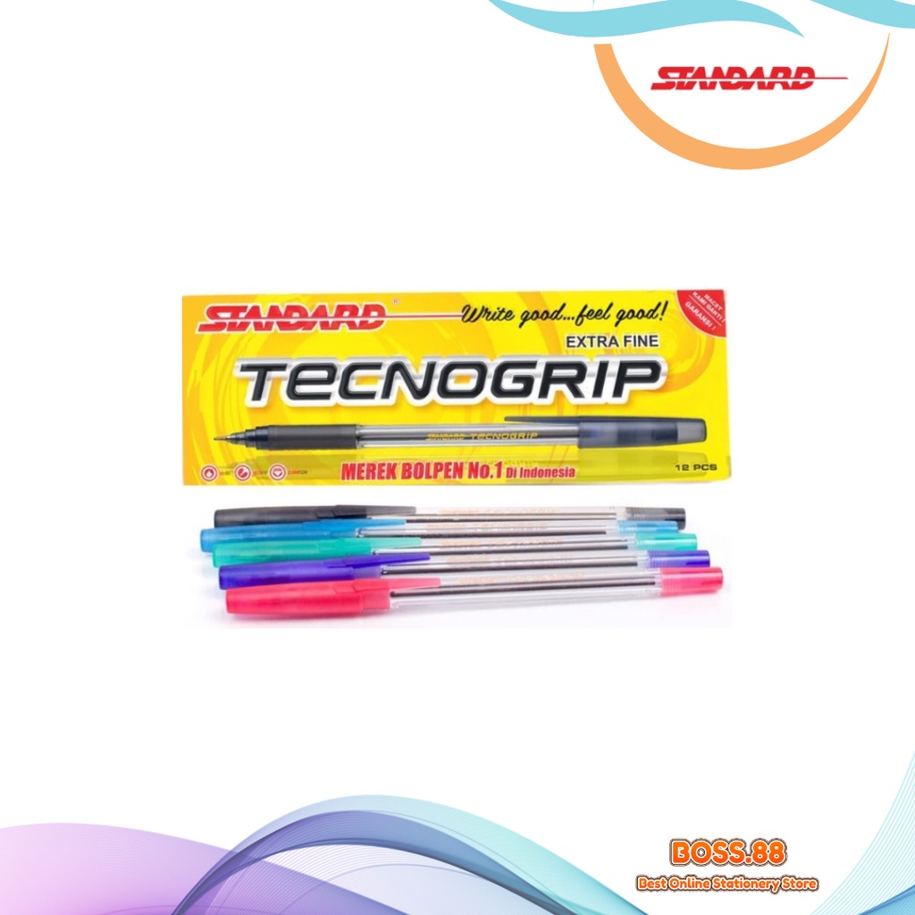 Jual BALLPOINT STANDARD TECNOGRIP (12 PCS) | Shopee Indonesia