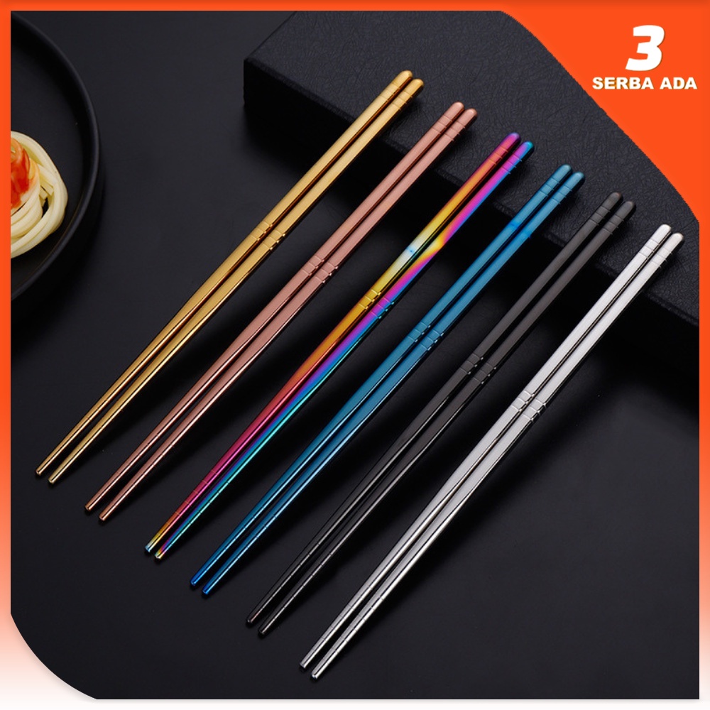 Jual Sumpit Stainless Korea Set / Sumpit Stainless Panjang / Sumpit ...