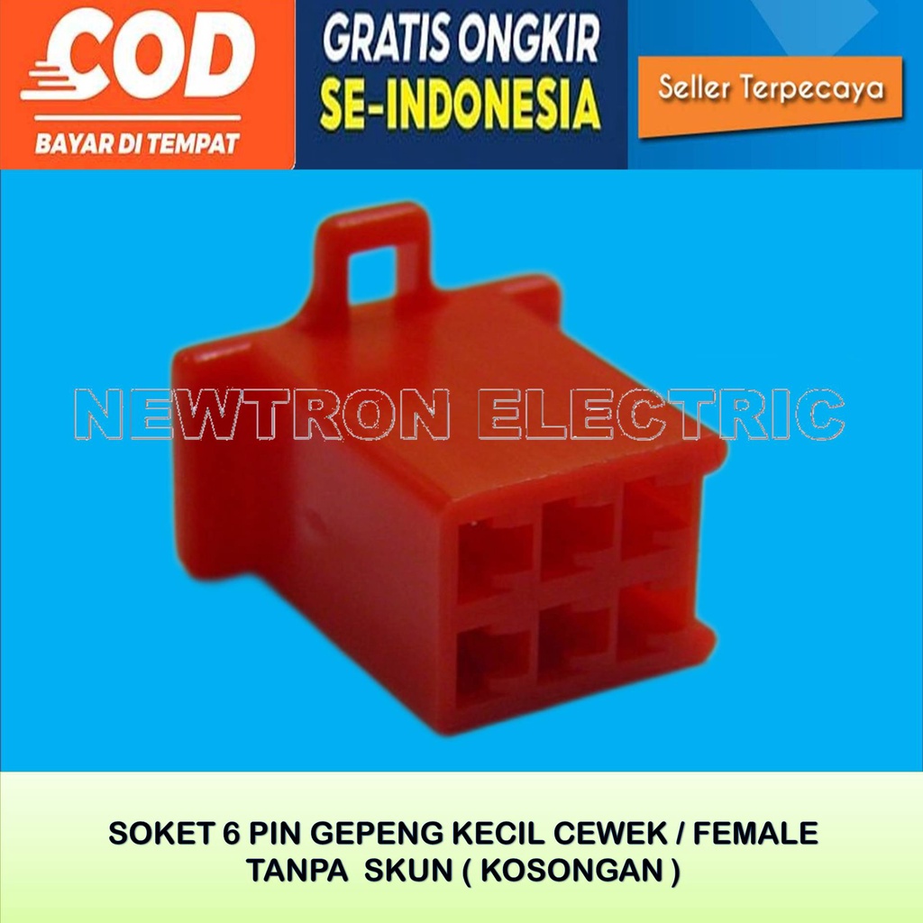 Jual SOKET 6 PIN FEMALE MERAH SOCKET KABEL 6 PIN FEMALE MERAH SOKET 6 ...