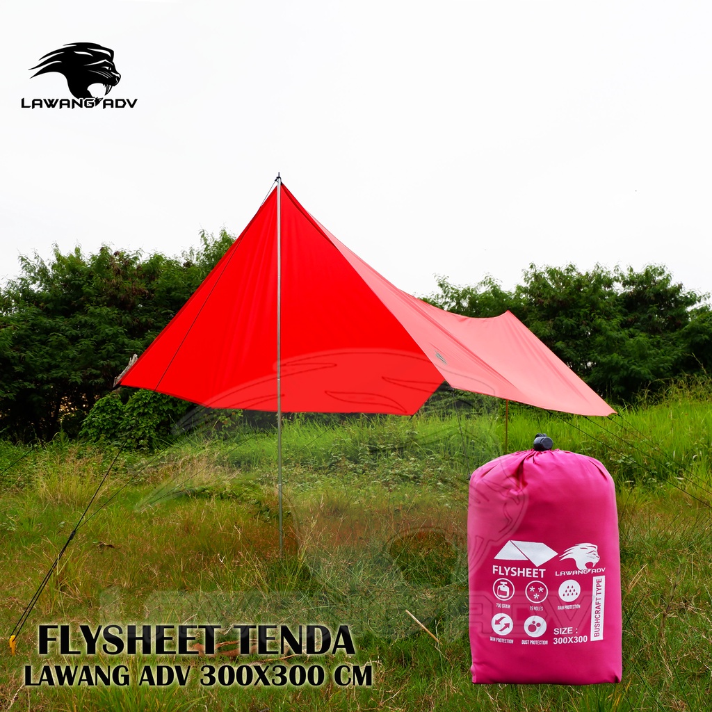 Jual flysheet tenda 3x3 meter / flysheet berkualitas original lawang adv | Shopee Indonesia