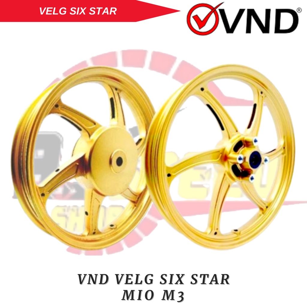 Jual VND Racing Velg Six Star Mio M3 Mio Z Fino 125 Set Depan 140 ...